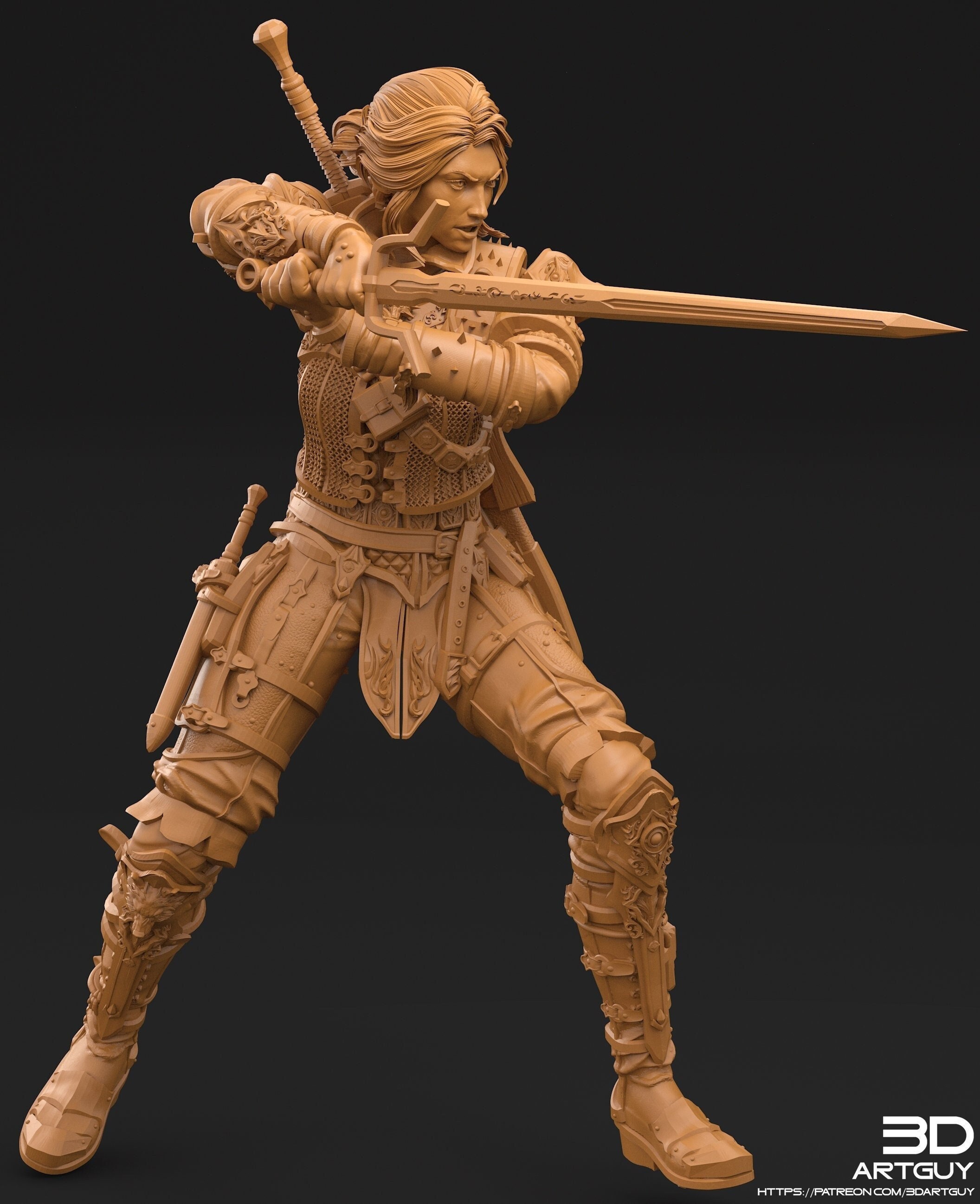 Pinup Female Human Fighter Ranger Monster Hunter PC NPC | 28mm, 32mm ...