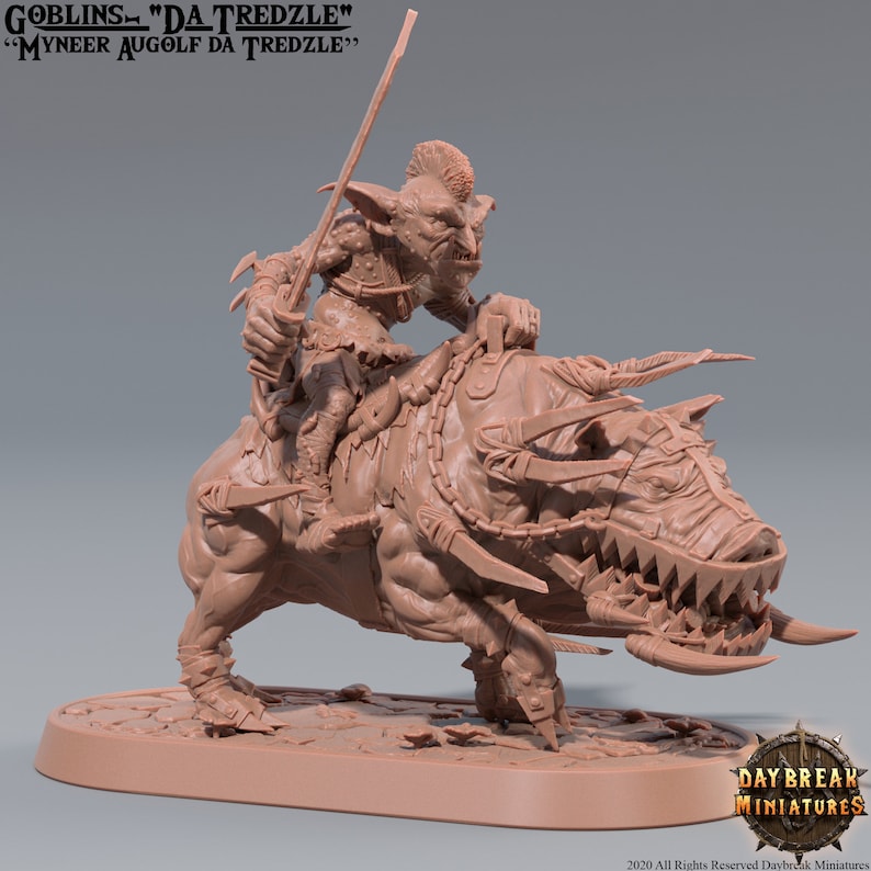 Goblin Mounted on Boar Dnd Miniatures Dungeons and Dragons - Etsy