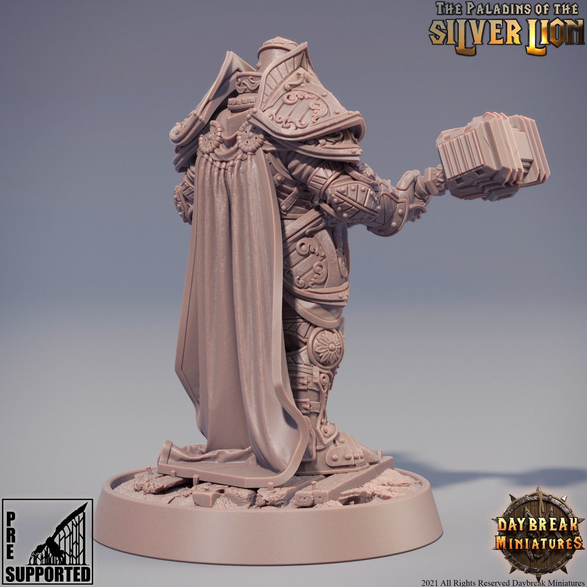 Knight Templar Paladin Miniature | Heavy Armor Warrior | Dnd Pathfinder ...