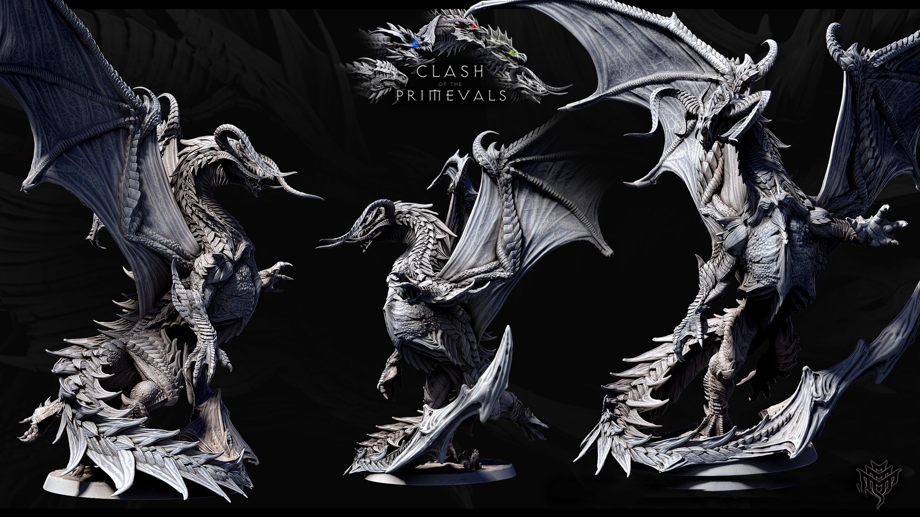 Legendary Chromatic Black Dragon (4 Sizes) Unpainted Miniature | 391mm ...