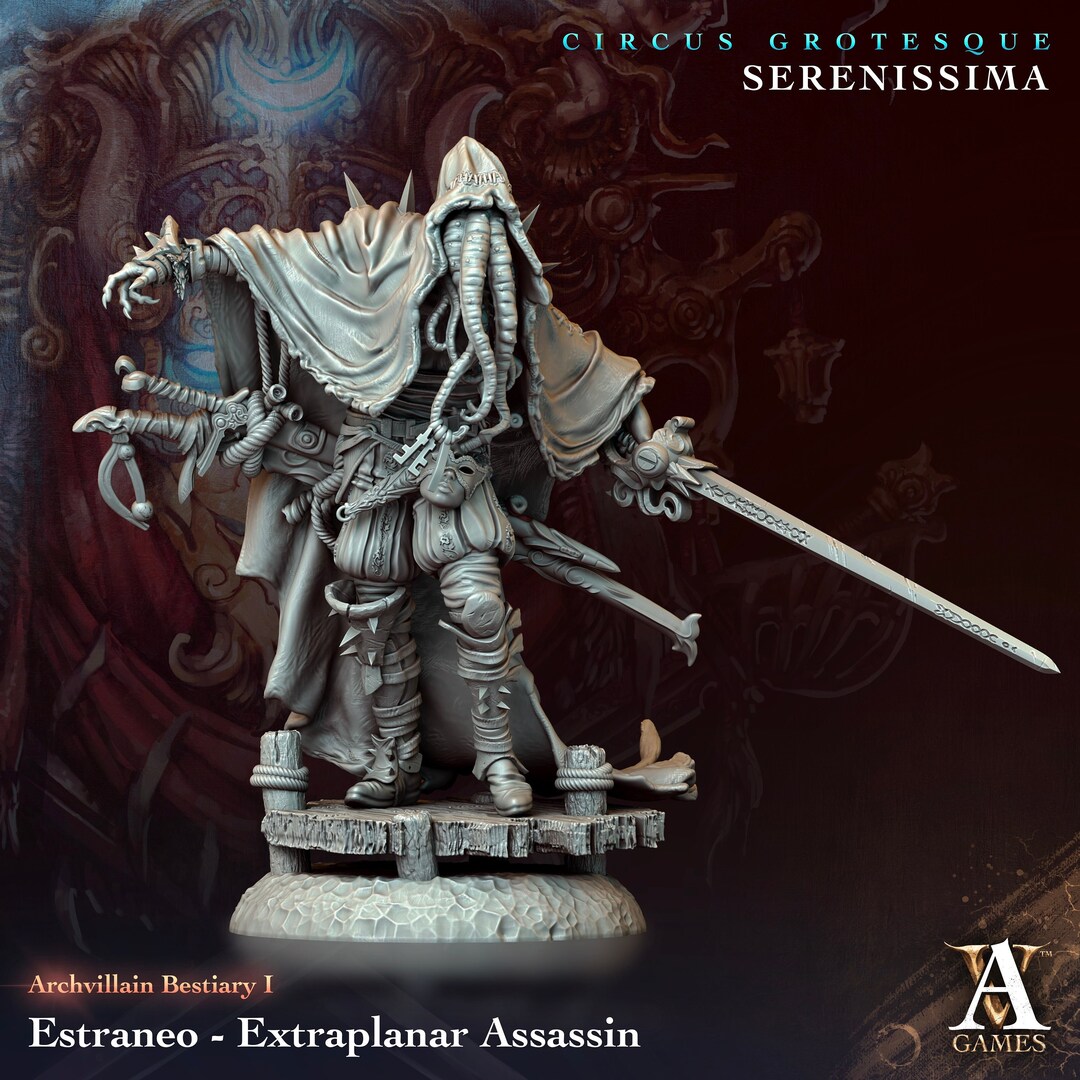 Mindflayer Assassin Fighter Adventurer PC / NPC | 28mm,32mm,54mm,75mm ...