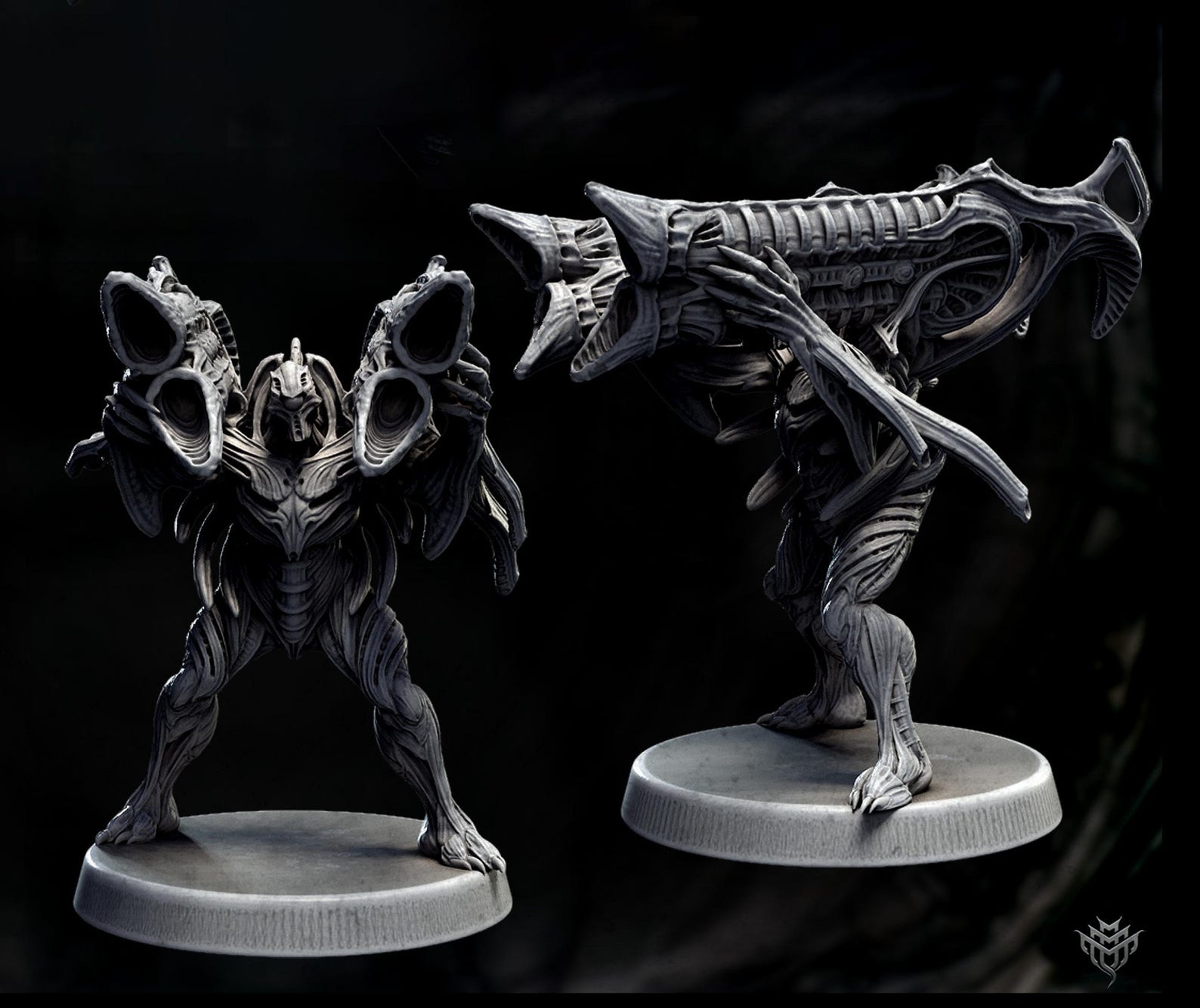Sci-fi Miniature Robot Infantry, H.R Giger Style | 5 Base Sizes | Resin ...