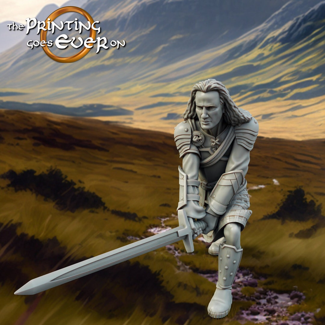 Human Highlander Ranger Fighter Miniature 28mm, 32mm, 54mm,75mm,100mm ...