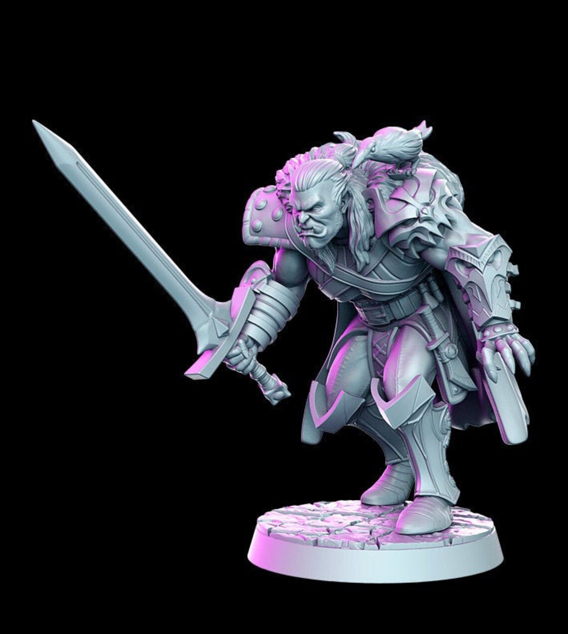 Half-Orc Fighter Eldritch Knight 28mm Scale 32mm Scale | Etsy