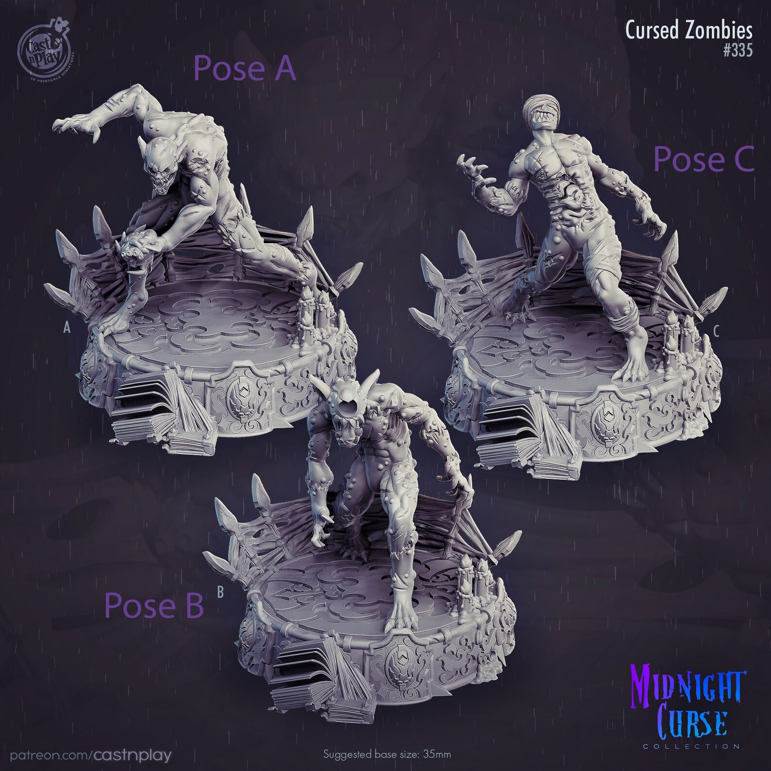 Cursed Zombies 28mm and 32mm Scale Zombie Miniature - Etsy