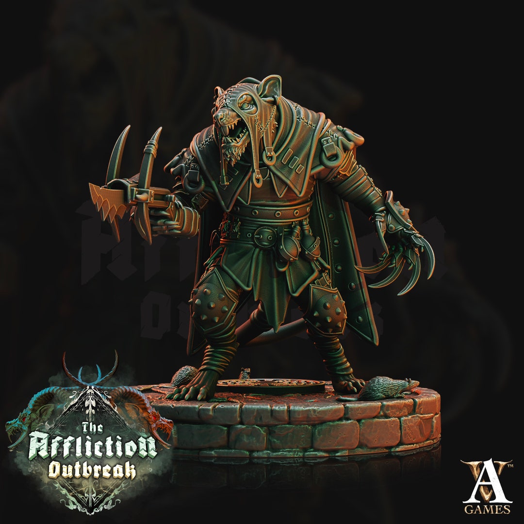 Wererat in Heavy Armor | Resin Miniature | Dungeons and Dragons | 28mm ...