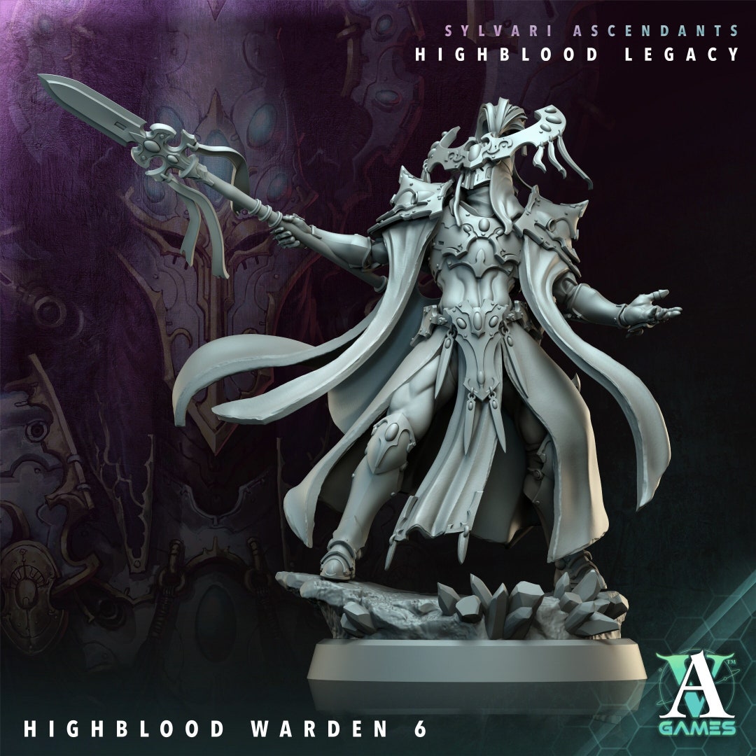 Sci-fi Miniature Space Elf, Highblood Warden | 5 Sizes Scales Exclusive ...