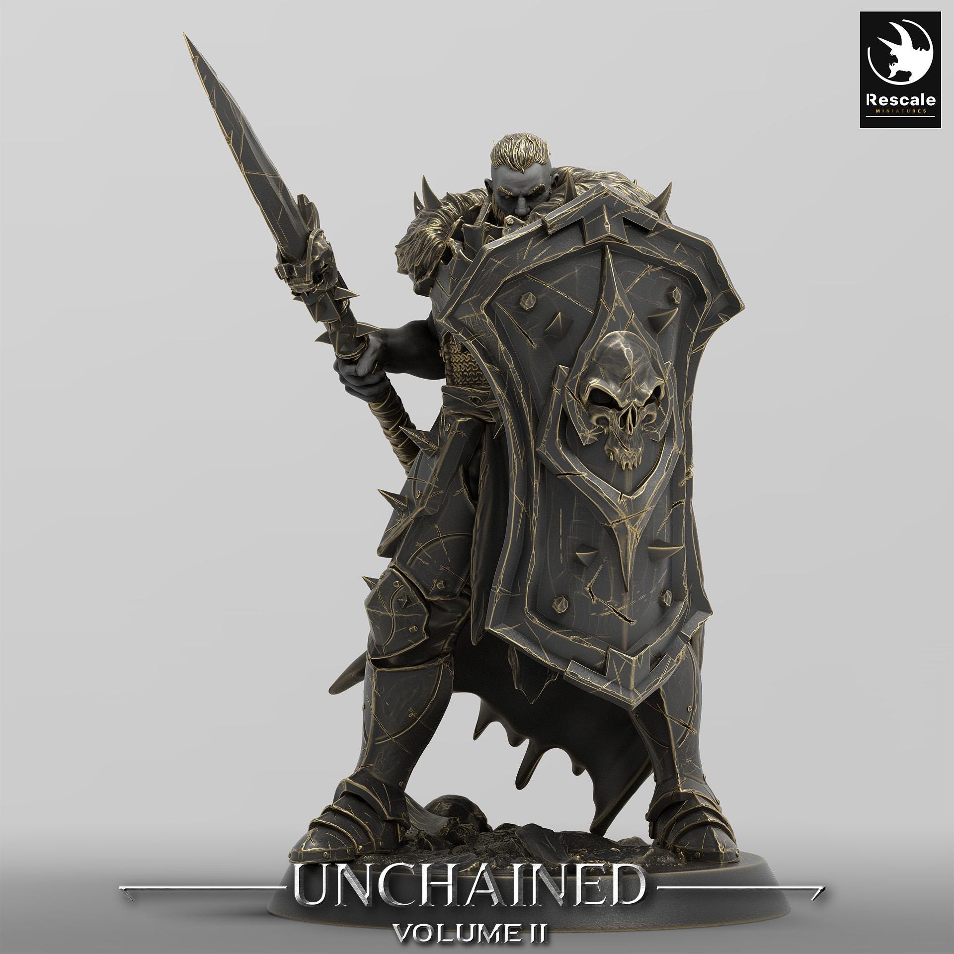 Oathbreaker Paladin, Fighter,soldier Spear N Shield, Dnd Unpainted ...