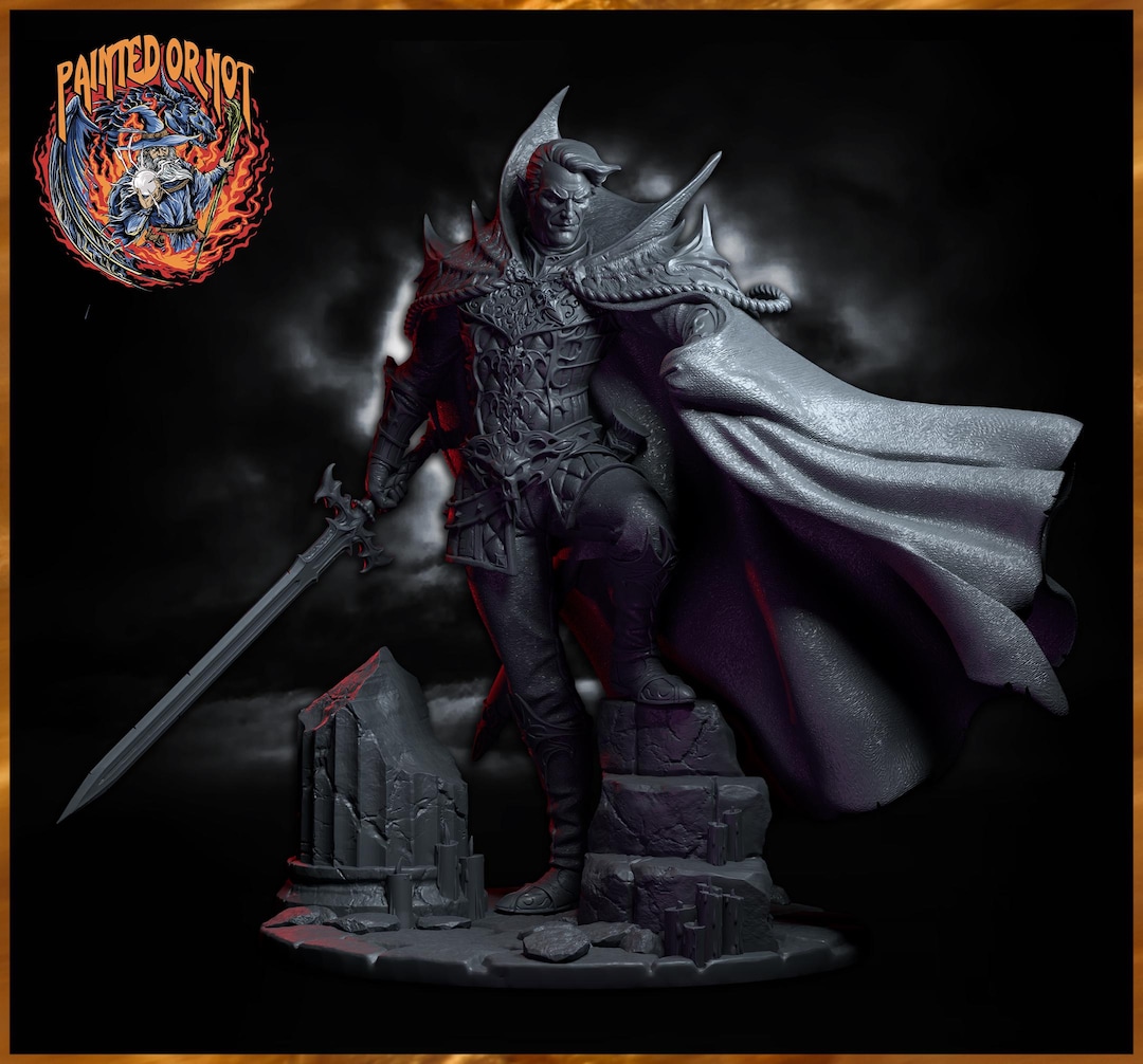 Digital Stl|vampire Lord Strahd, Paintedornot Original Design|5 Sizes ...