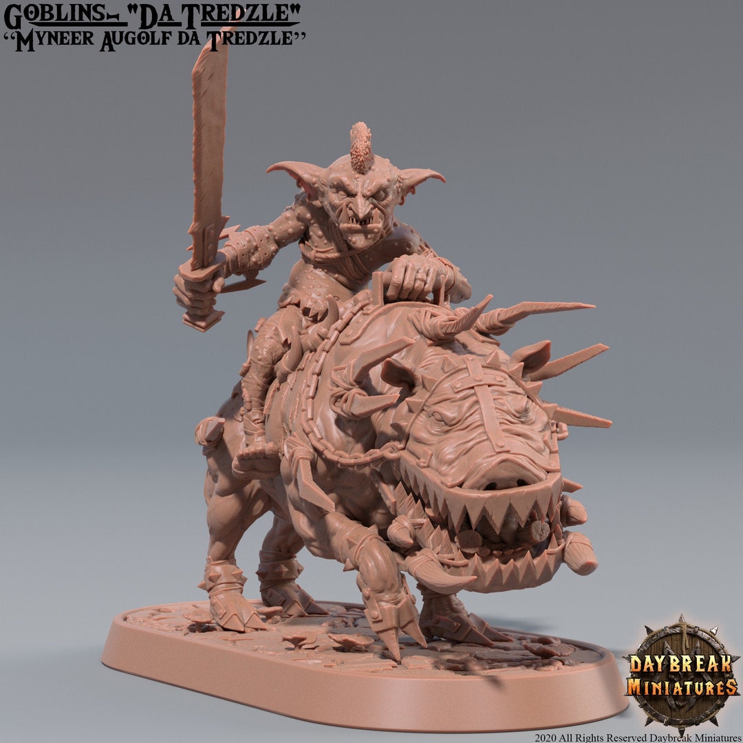 Goblin Mounted on Boar | Dnd Miniatures | Dungeons and Dragons | 28mm ...