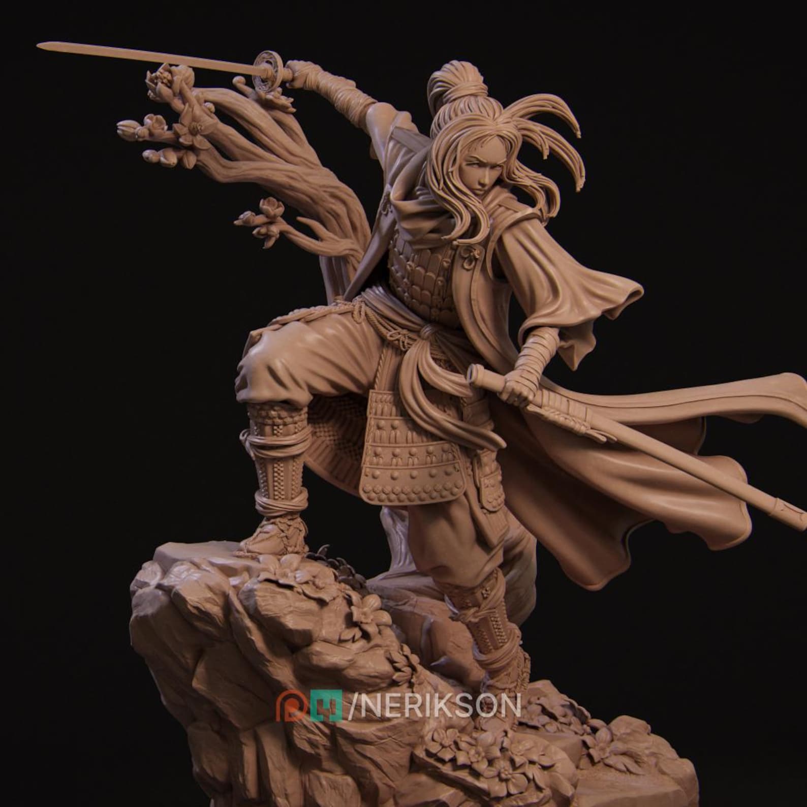 Female Samurai Miniature | Ronin Sword Fighter | Resin 28mm 32mm 54mm ...