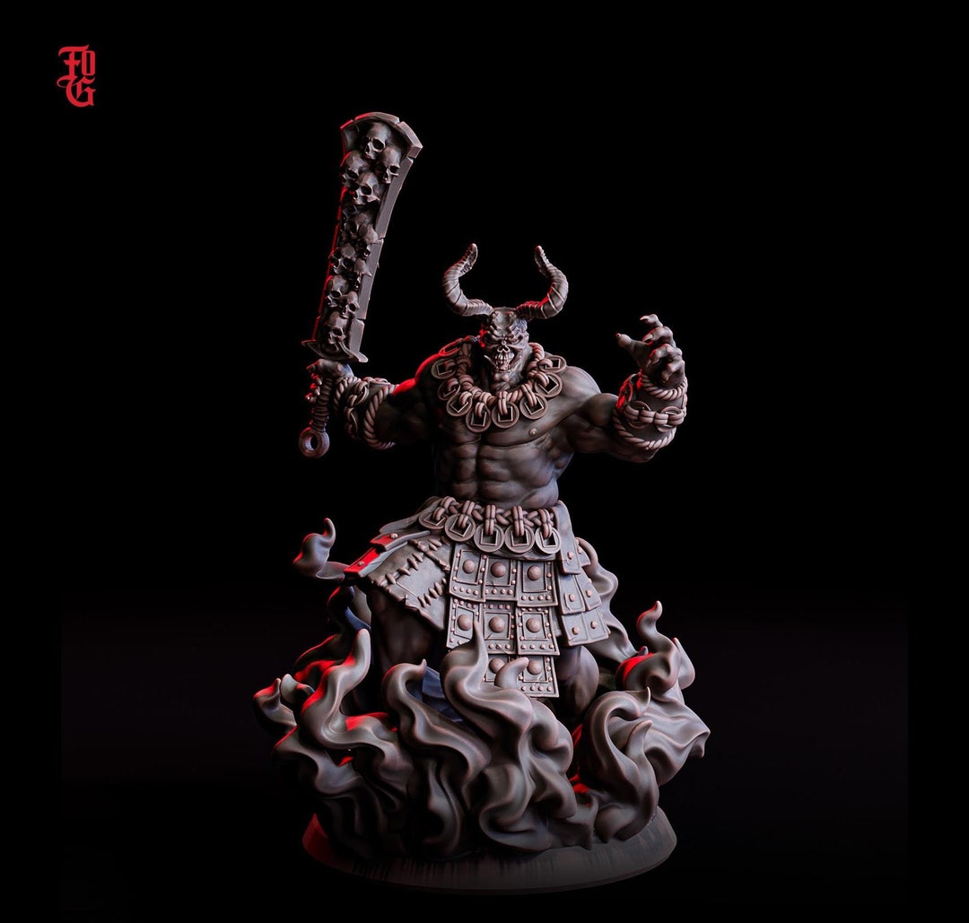 Oni Demon Fiend 5 Sizes 28mm,32mm,54mm,75mm,100mm Scale Boss Monster ...