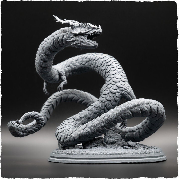 Asian Dragon Wingless (4 Sizes) D&D Miniature | 110mm High | Resin ...