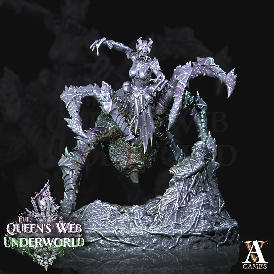 Female Drider Dark Elf Lolth Monstrosity | 28mm and 32mm Scale. 65mm ...