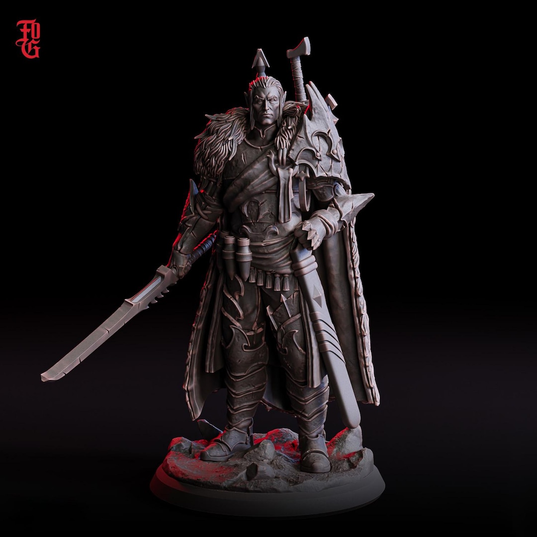 Elf, Half-elf Paladin Fighter PC / NPC | 28mm, 32mm,54mm,75mm,100mm ...