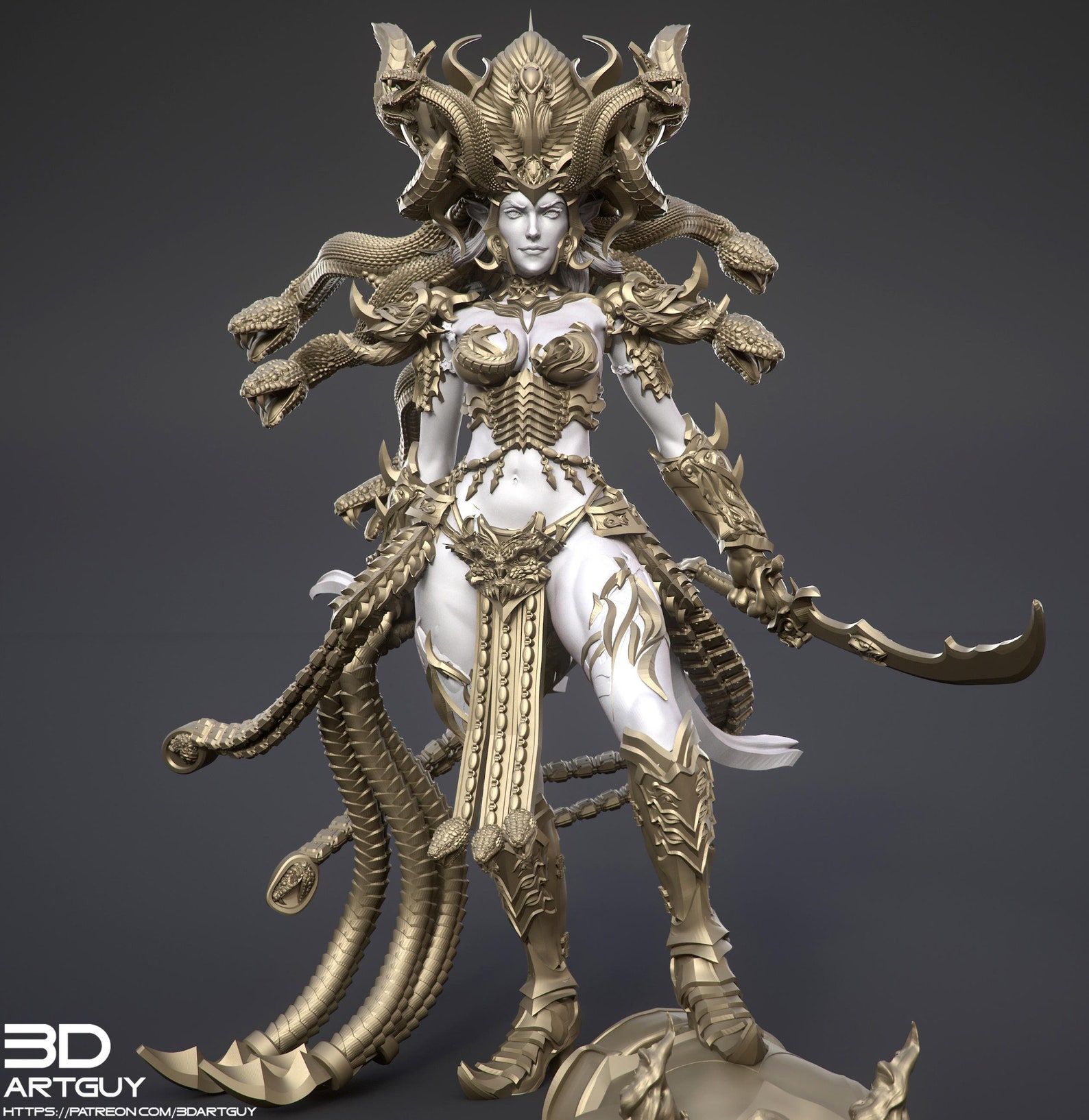 Female Sorcerer Warlock Snake Queen PC or NPC, Medusa Unpainted | 5 ...