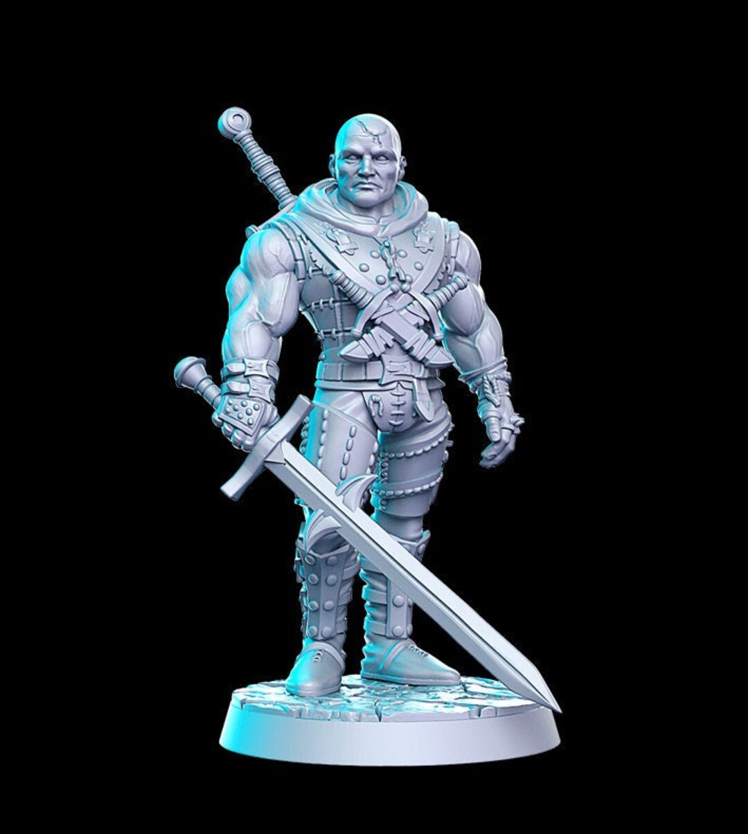 Human Fighter Eldritch Knight Witcher Mini | Monster Slayer Ranger | 3 ...