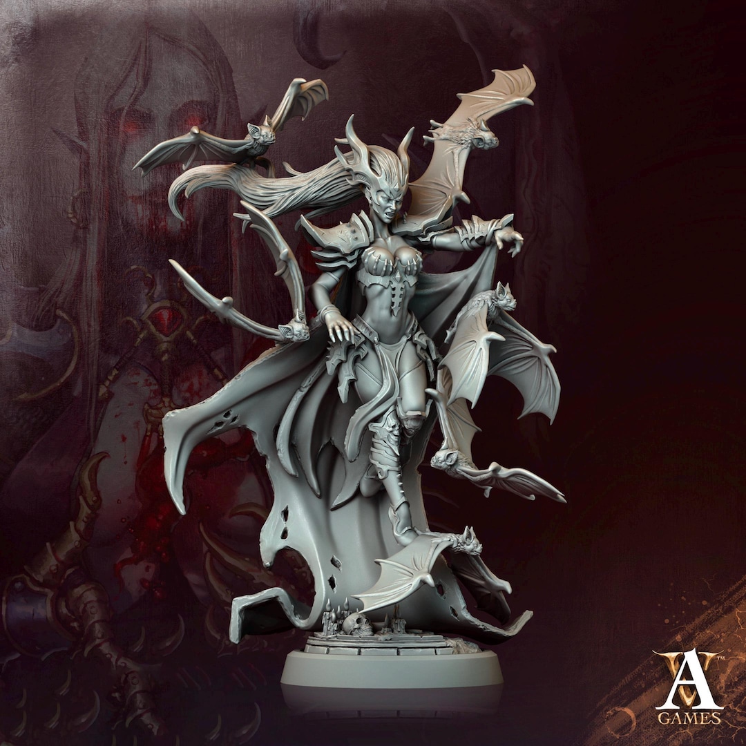 Female Vampire Strahd Bride Consort Pinup UNPAINTED | 28mm, 32mm, 54mm ...