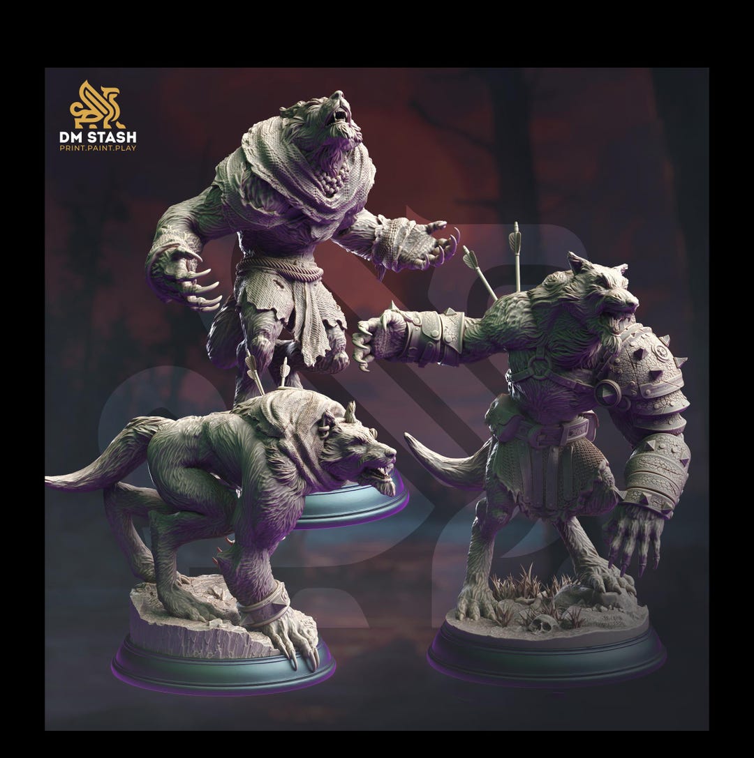 Werewolf Fighter (3 Different Poses) | 28mm,32mm,54mm,75mm,100mm Scales ...