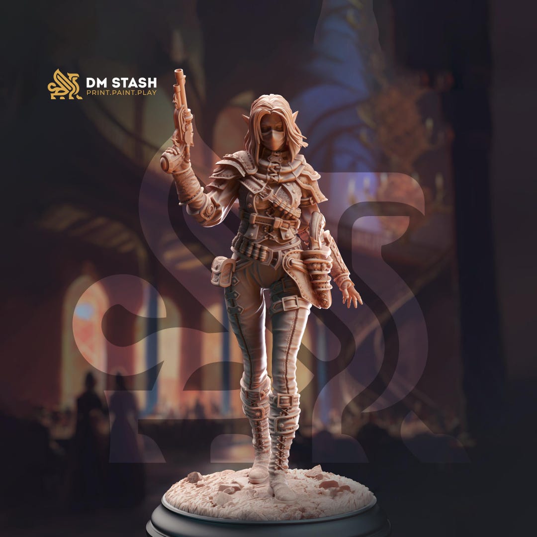 Female Elf / Half-elf, Rogue, Fighter Gunslinger PC NPC D&D | 28mm ...