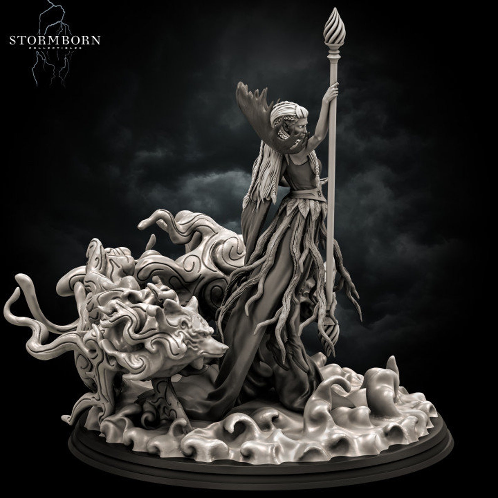 Arch Druid Miniature | Elf Nature Caster | Resin RPG Figure - Etsy