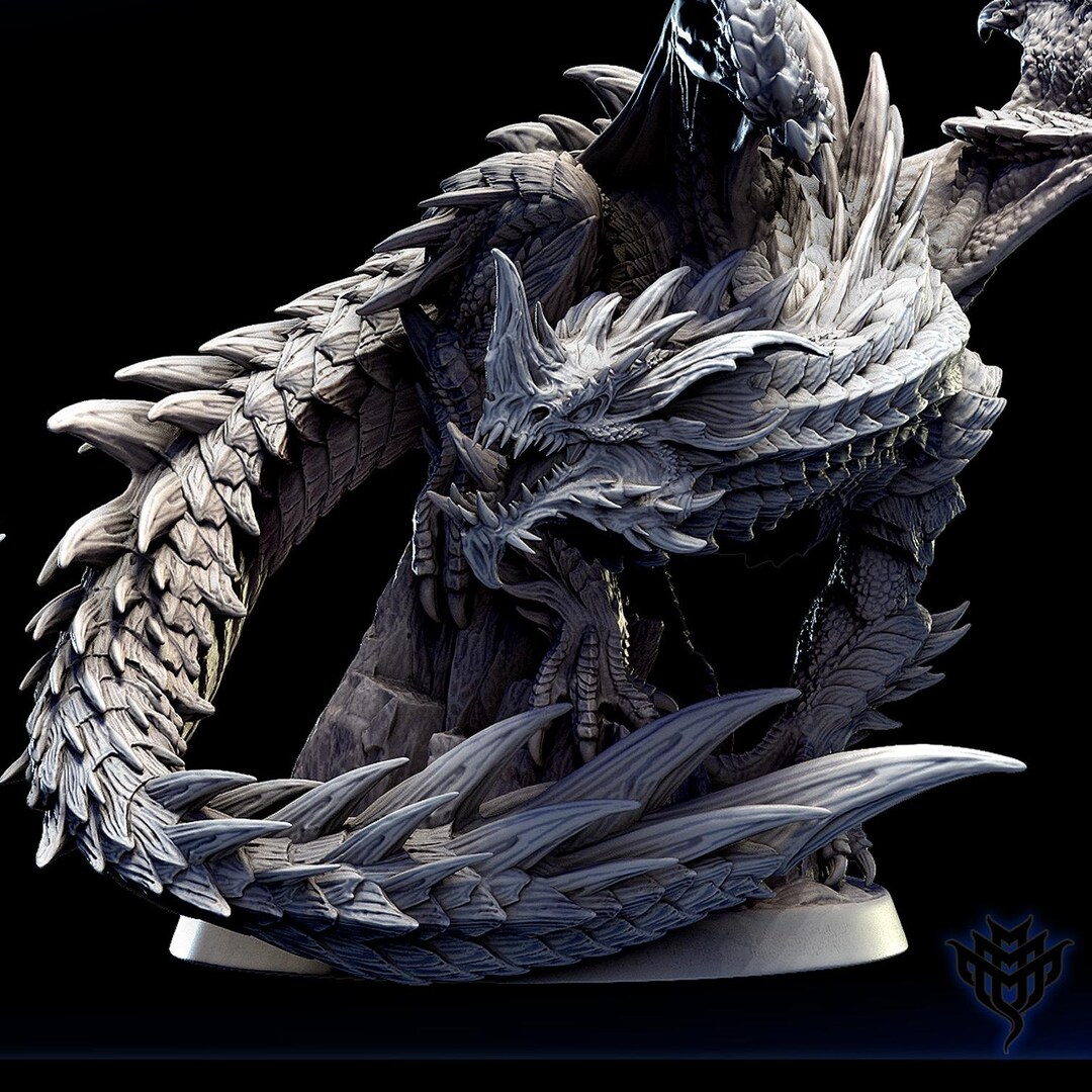 Ancient Blue Dragon Miniature | Lightning Dragon Boss | Resin Monster ...