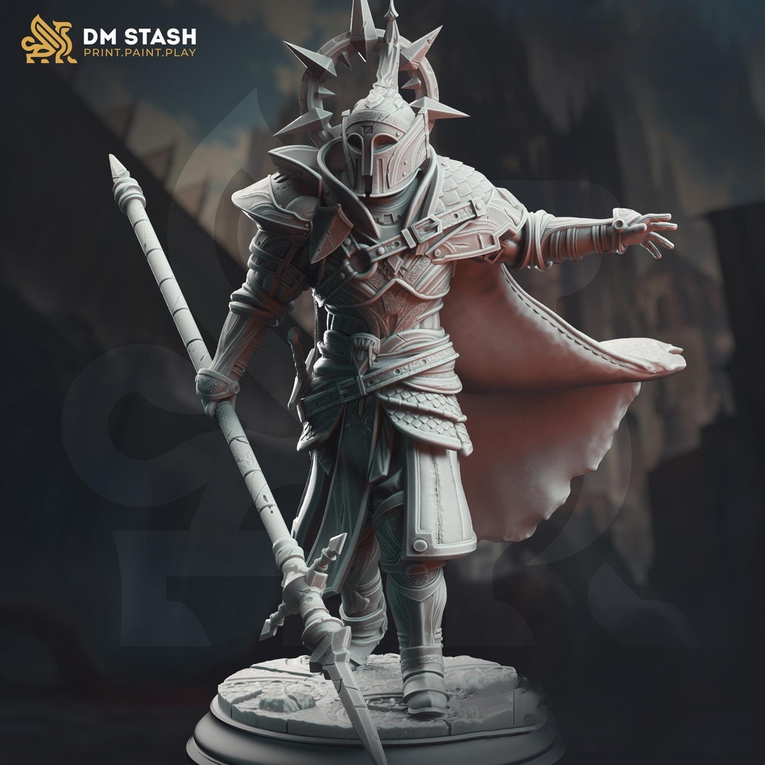 Human Fighter, Paladin, Polearm Master PC / NPC | Unpainted Miniature ...
