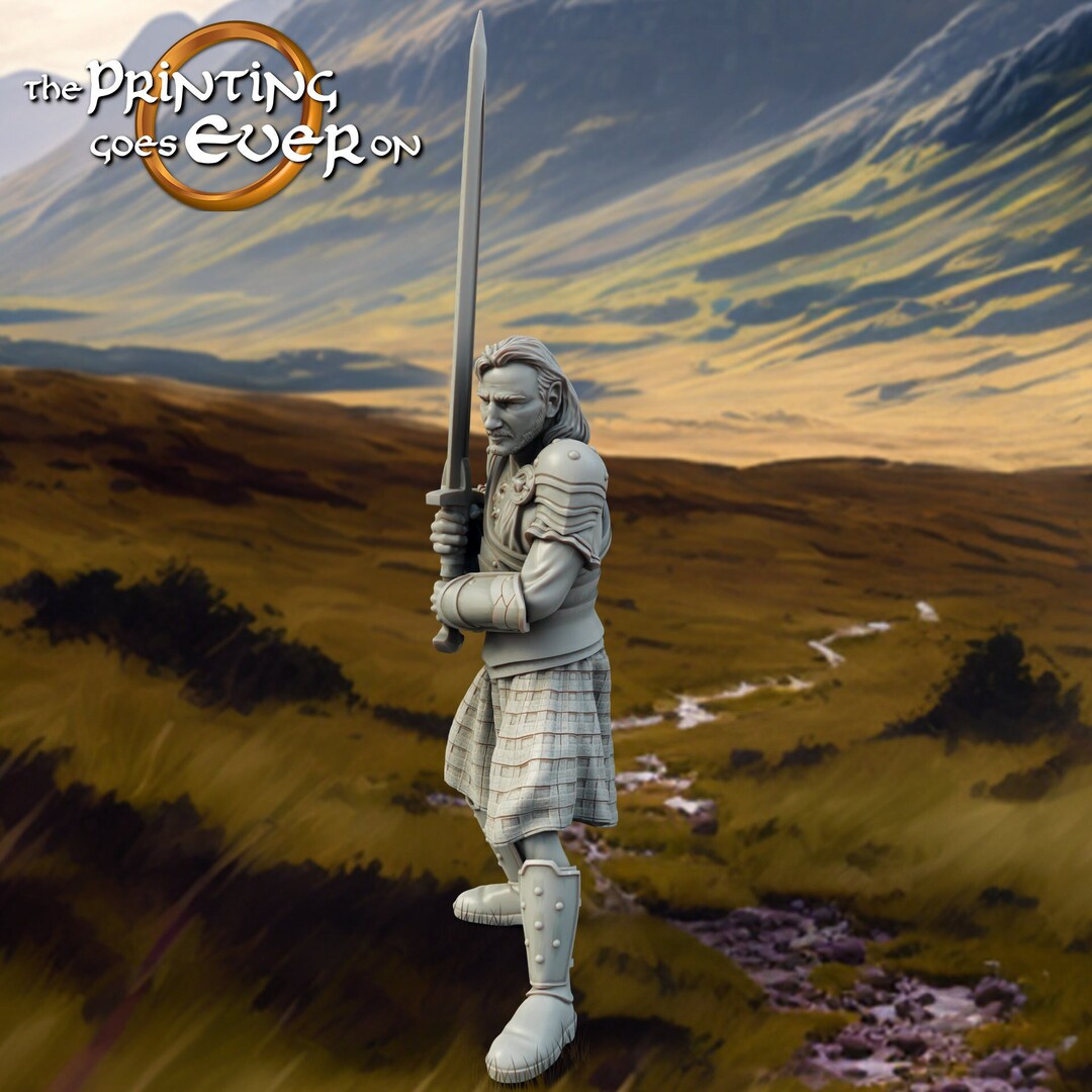 Human Highlander Ranger Fighter | Miniature | 5 Sizes /scale ...