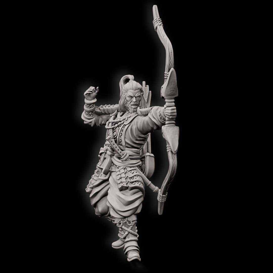 Human Fighter Samurai Sharpshooter, Ranger | Miniature 5 Sizes/scales ...