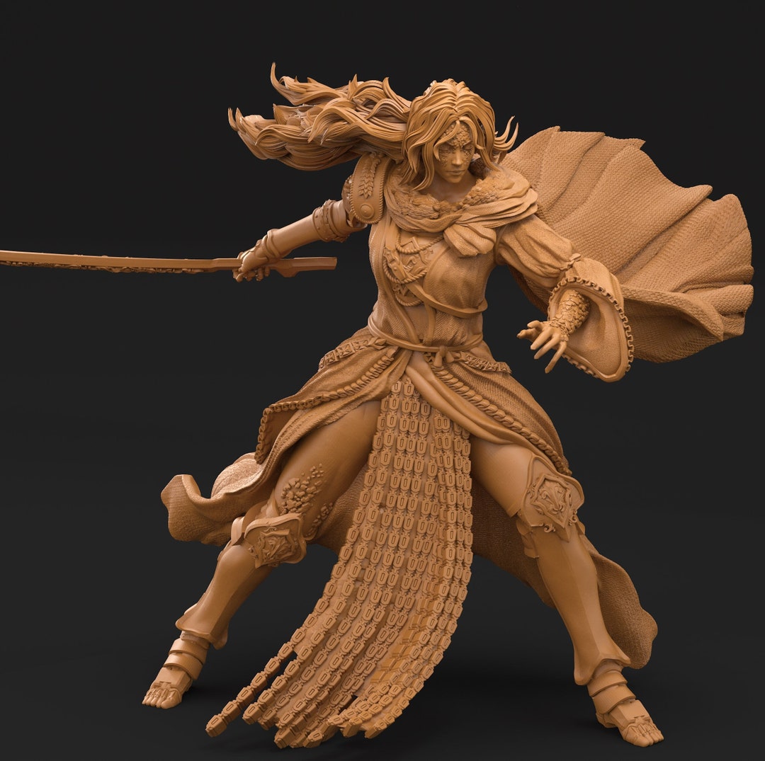 Female Human Fighter Swordmaster Ranger PC NPC | 28mm, 32mm Scales Also ...