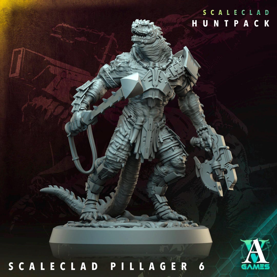 Sci-fi Miniature Alien Shapers, Scaleclad Pillager | 28mm,32mm, 54mm ...