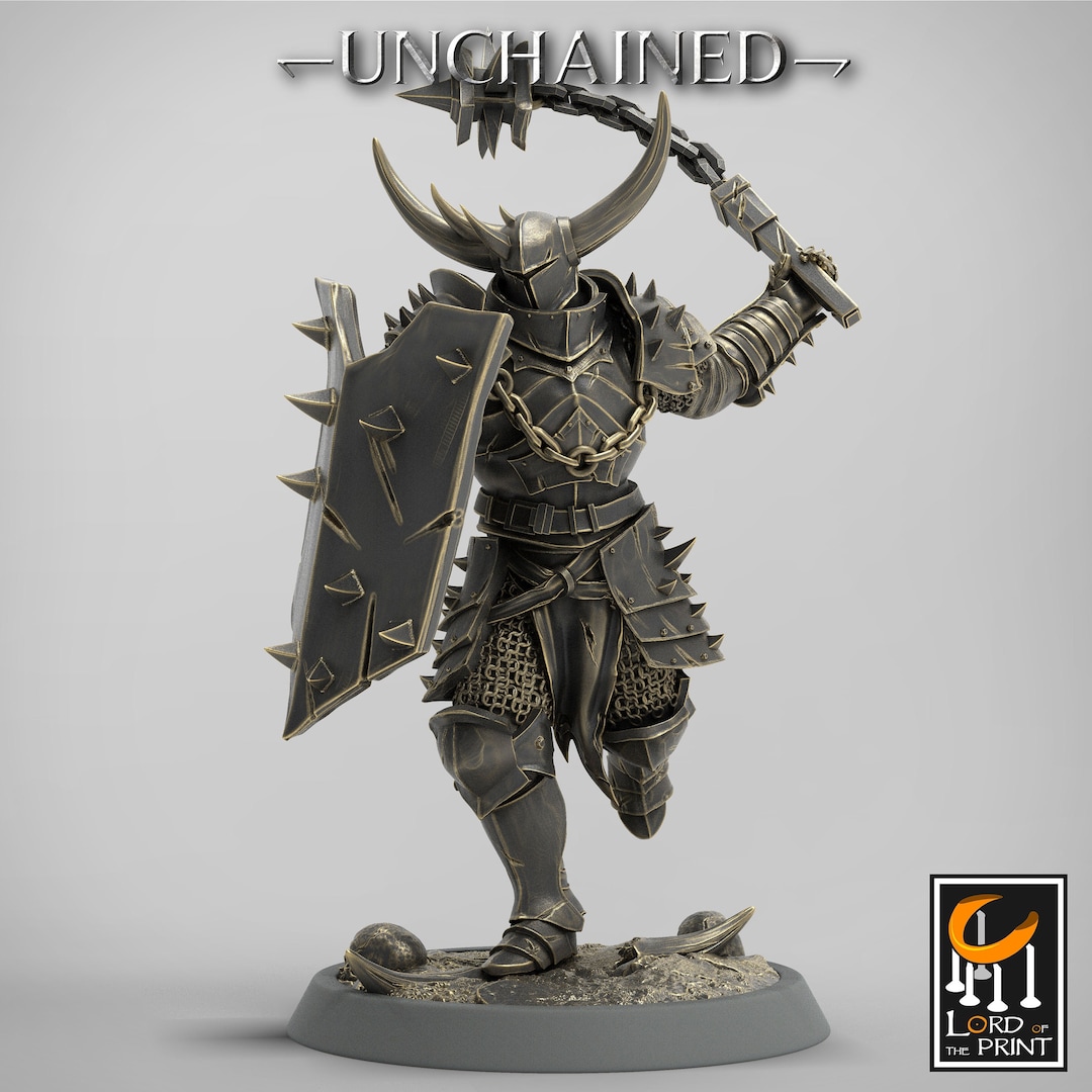 Fighter Flail, Light Soldier, Oathbreaker Paladin, Unpainted Miniature ...