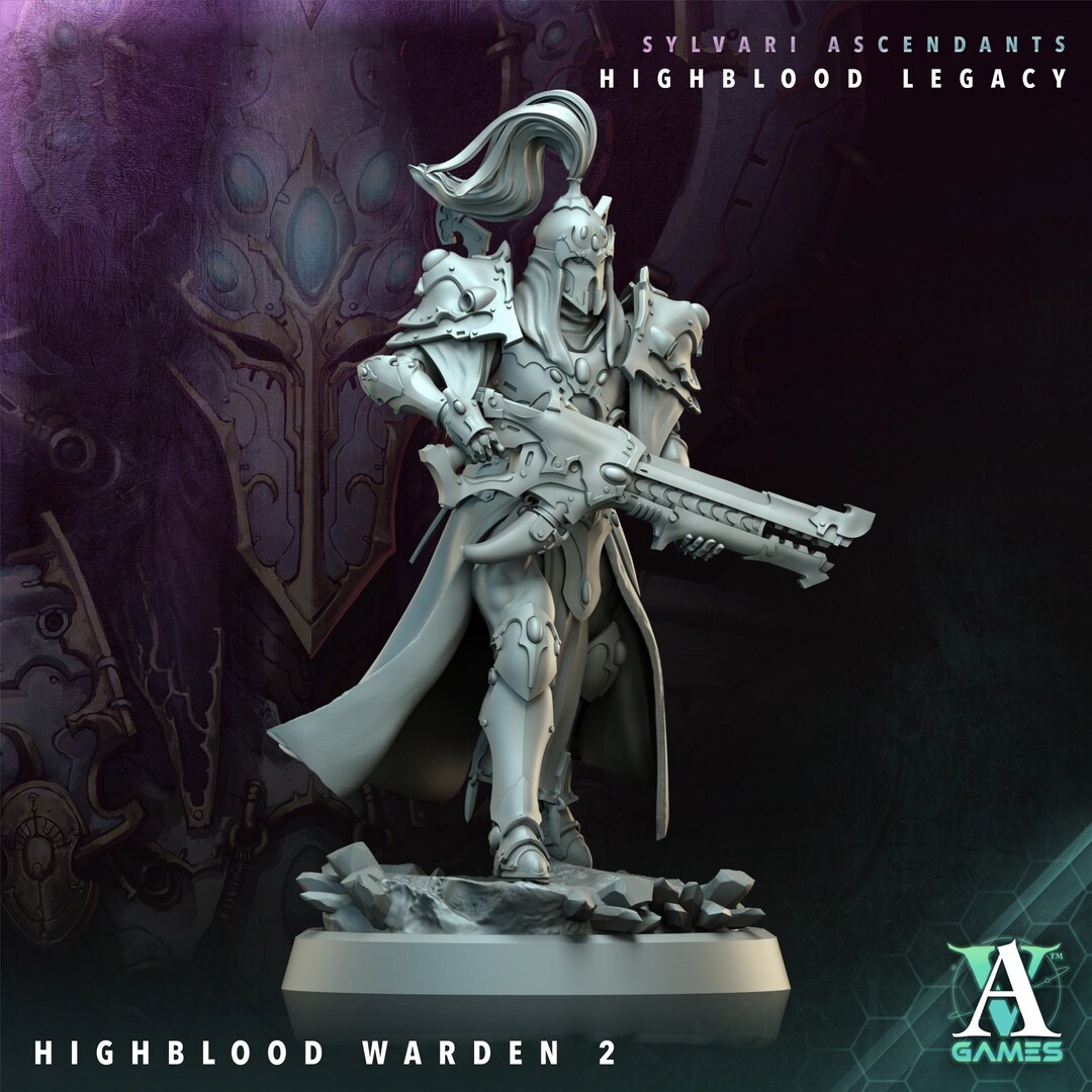 Sci-fi Miniature Space Elf, Highblood Warden | 28mm,32mm, 54mm, 75mm ...