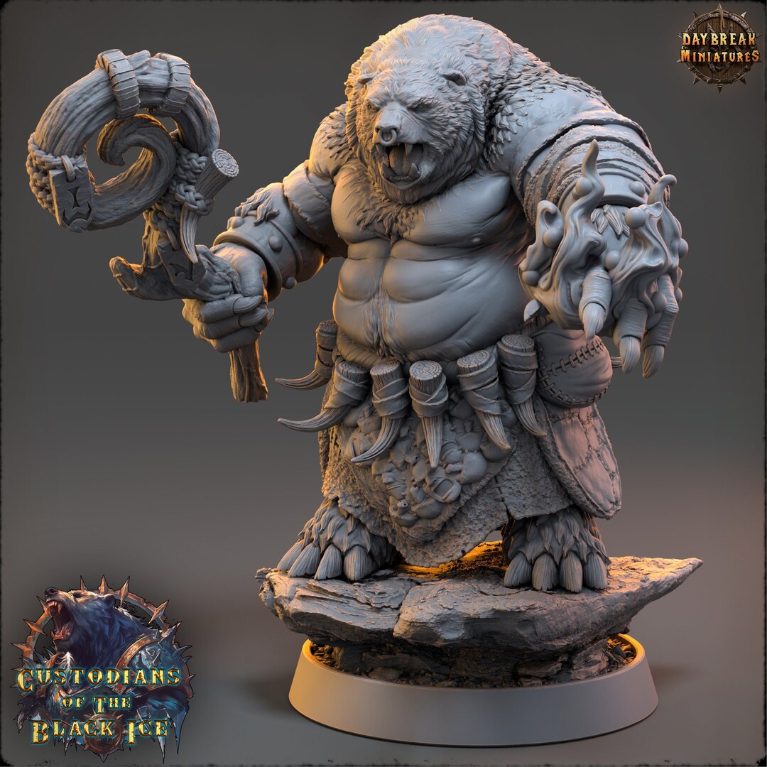 Druid Bearfolk Werebear Humanoid Scales: 28mm, 32mm,54mm,75mm,100mm | D ...