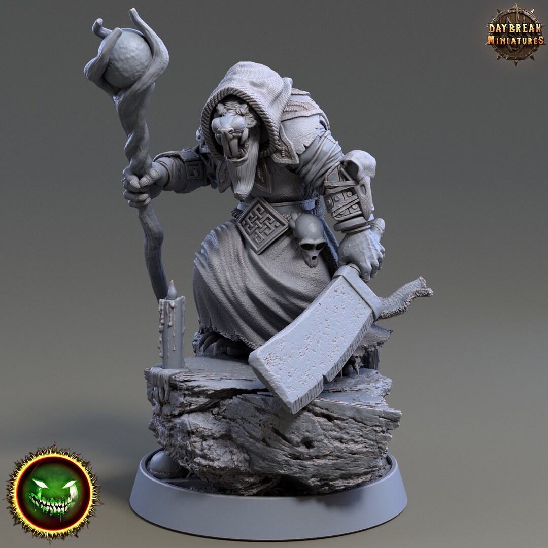 Wererat Warlock Wizard, Ratfolk, Ratman |resin| Dungeons and Dragons 5e ...