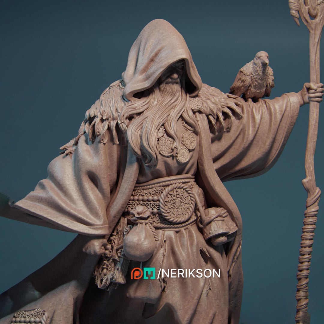 Human Wizard, Druid PC/ NPC Unpainted Figure | 5 Sizes/scales ...