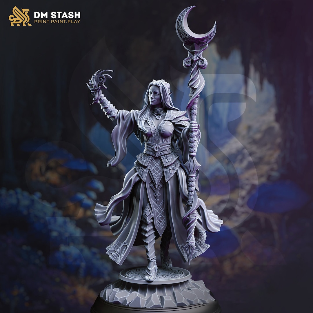 Dark Elf Female Cleric of Eilistraee, Wizard Miniature | 5 Sizes ...