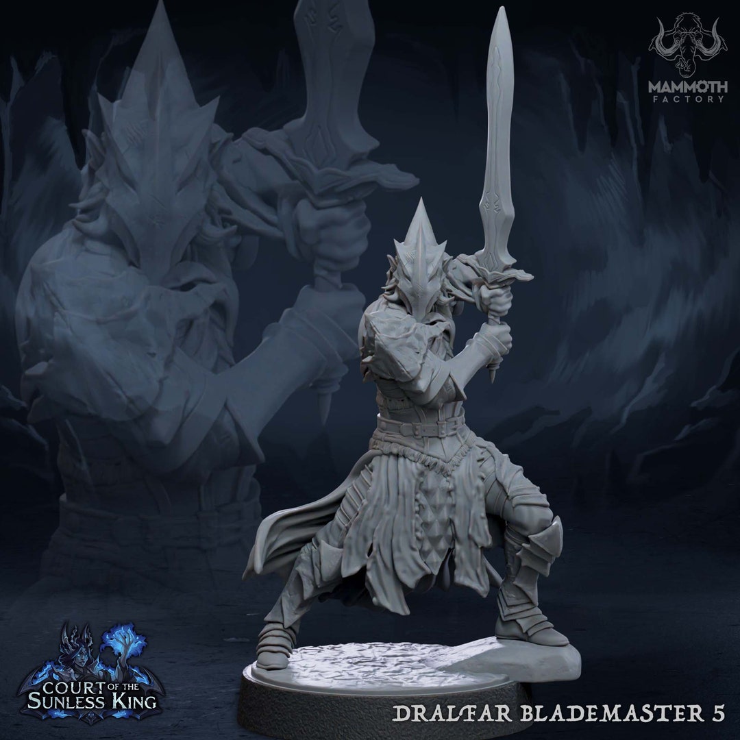 Dark Elf Fighter Ranger PC / NPC Unpainted | 28mm,32mm,54mm,75mm,100mm ...