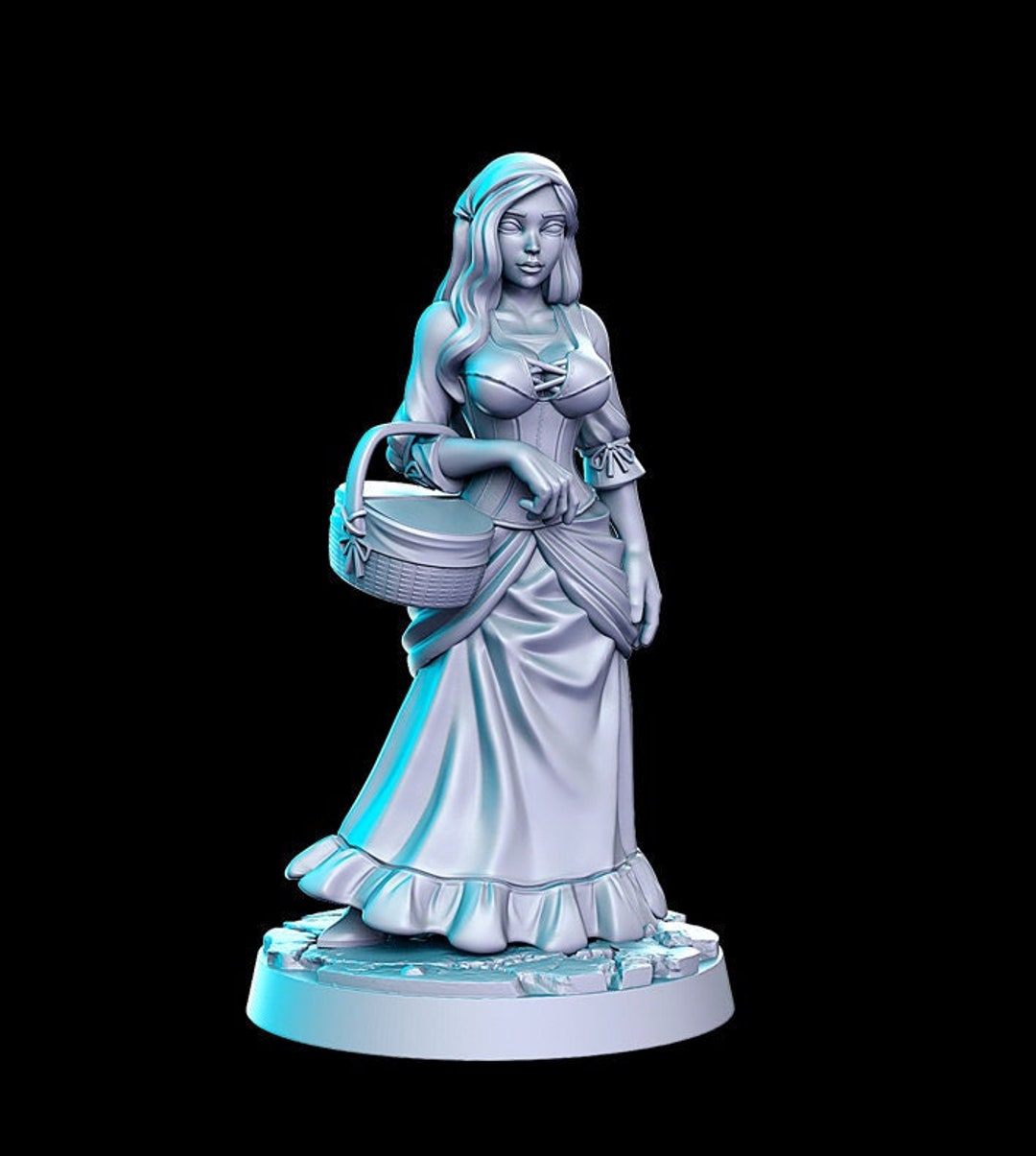 Pinup Sexy Female Peasant NPC | 28mm Scale | 32mm Scale Miniature ...