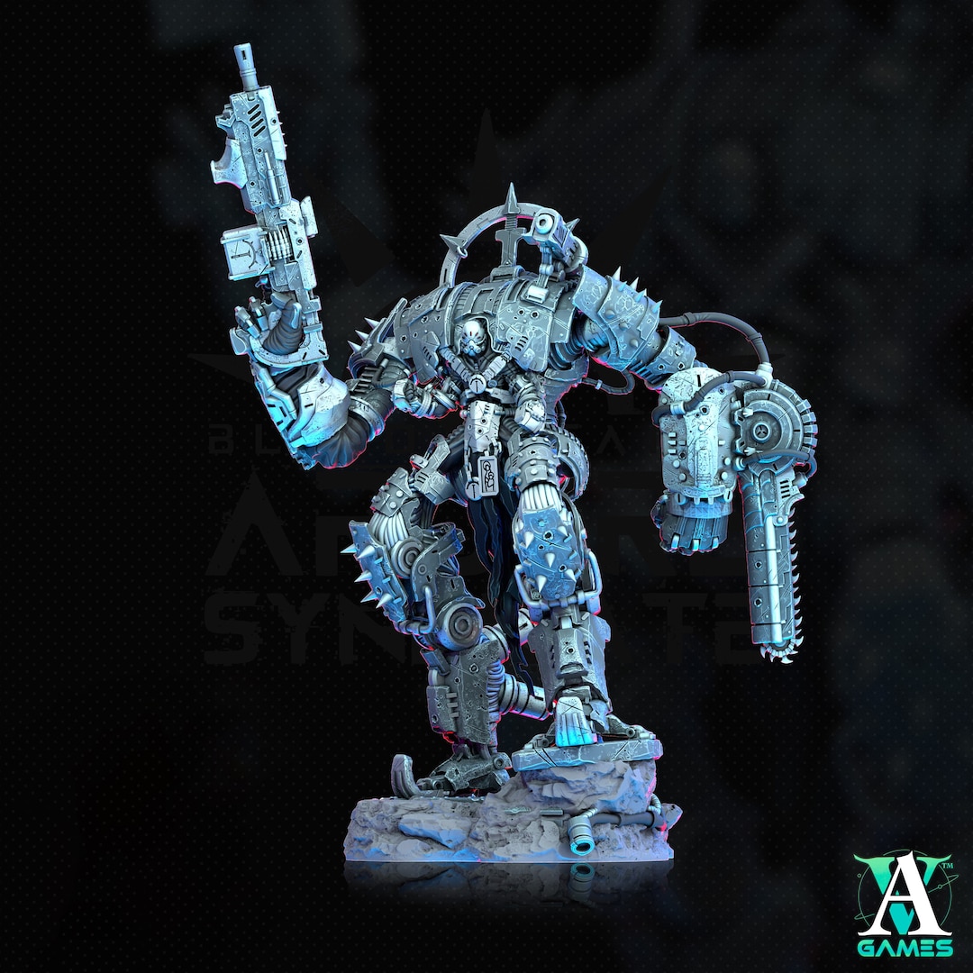 Heavy Battle Mech Miniature | Mech Knight Suit | Unpainted Resin 28mm ...