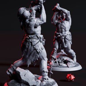 Ettin Giant Fighting Paladin Fighter | 28mm & 32mm Scale | 97mm Tall ...
