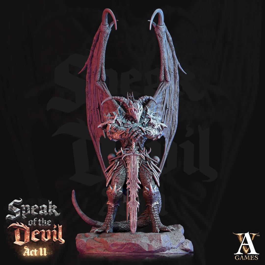 Greater Devil - Horned Miniature|medium 40mm, Large 50mm, Huge 65mm ...