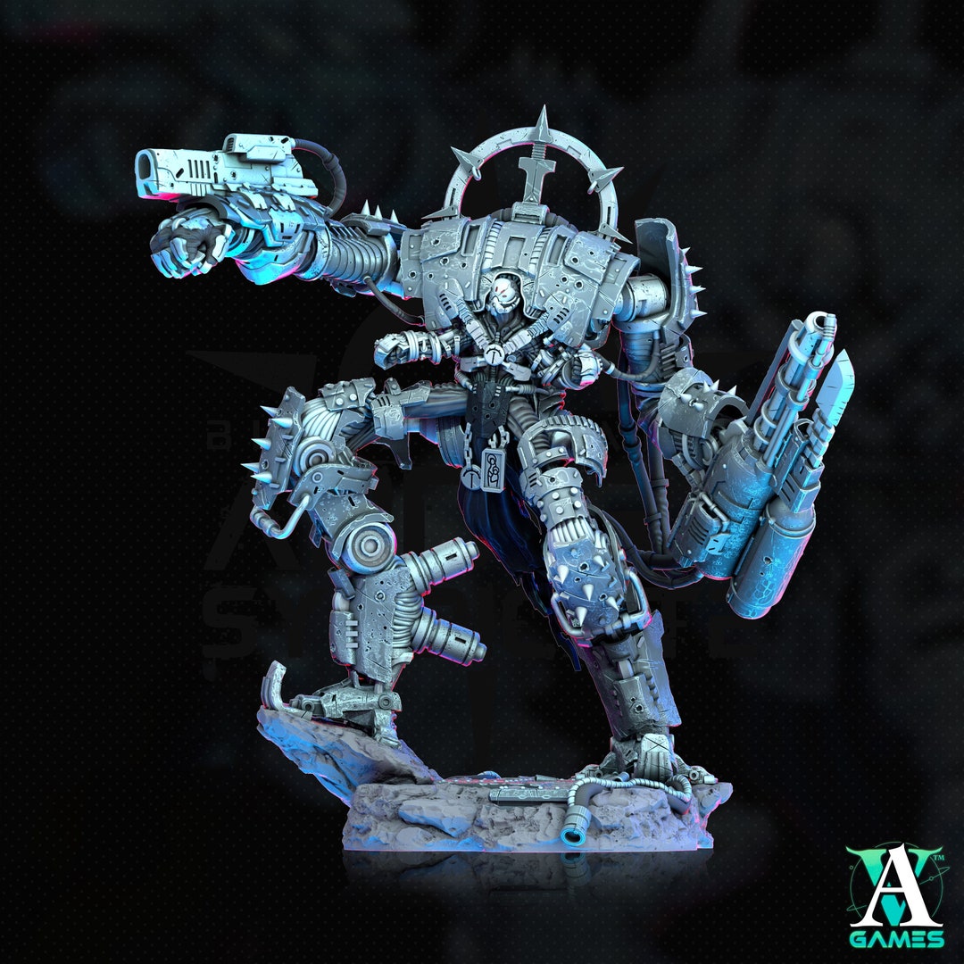 Heavy Battle Mech Miniature | Armored War Suit | Unpainted Resin 28mm ...