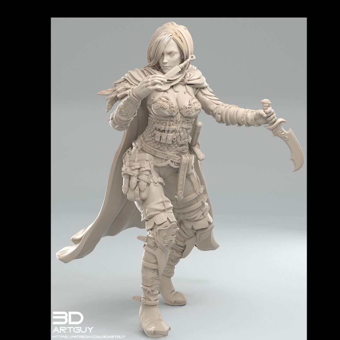 Female Assassin Rogue Miniature | D&D, Pathfinder (28mm-100mm) - Etsy