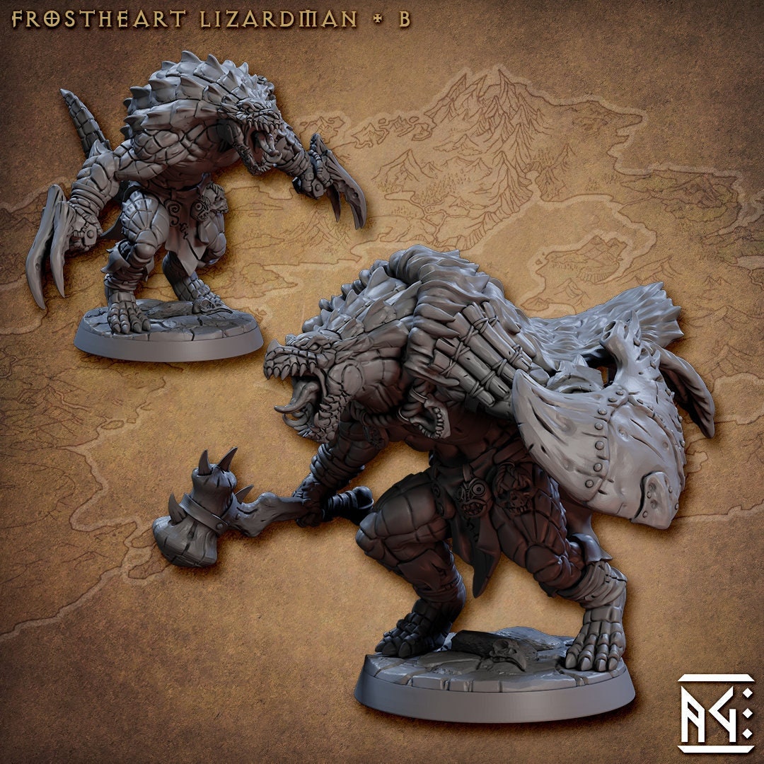 Lizardfolk, Lizardman, Fighter, Range, Paladin PC NPC | 28mm,32mm,54mm ...