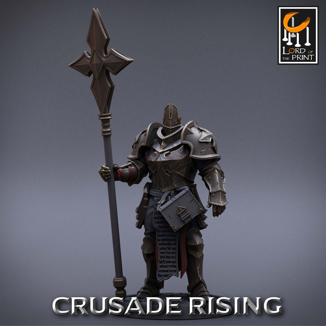 Paladin Knight Templar Cleric Unpainted Miniature | 5 Sizes /scales ...
