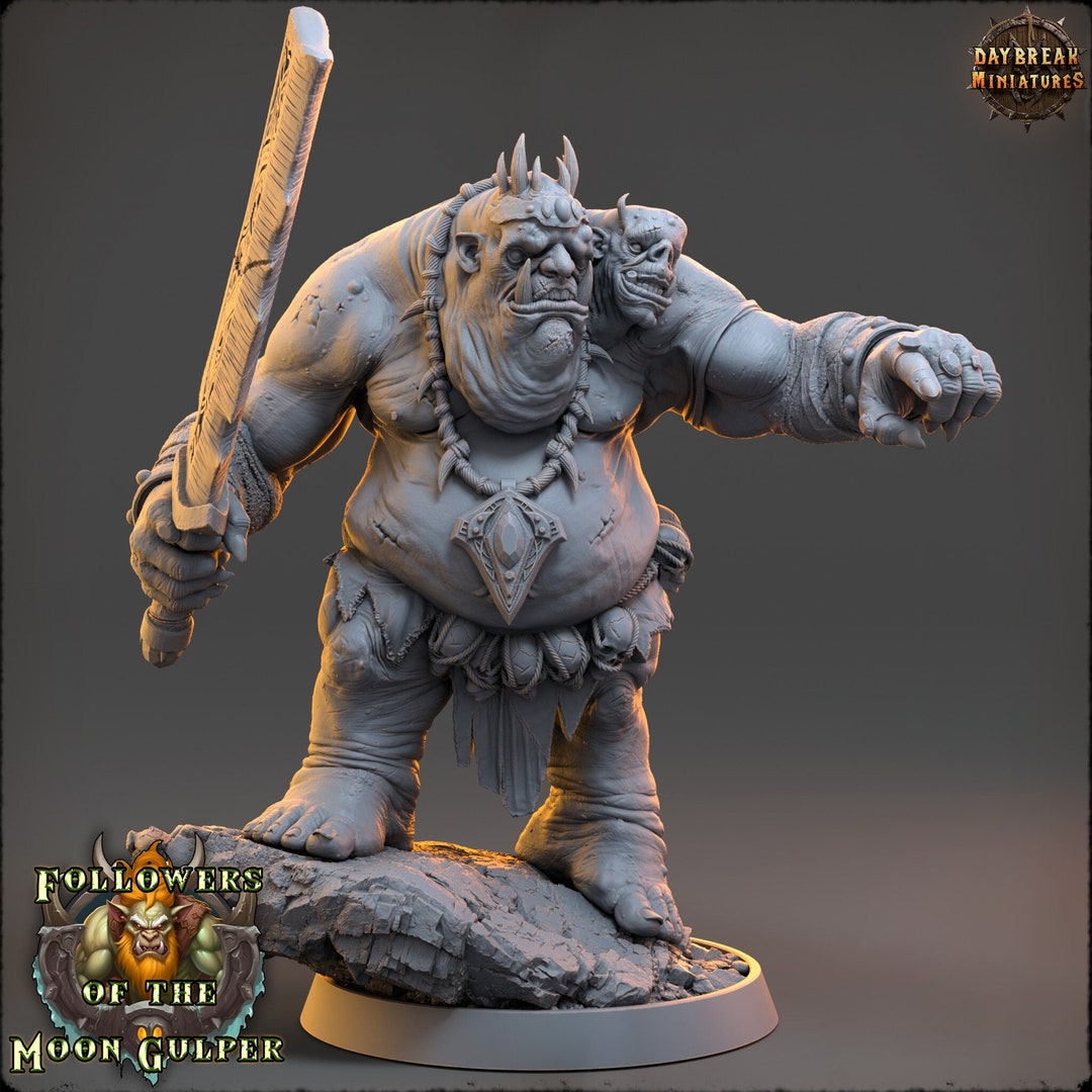 Two Headed Ogre, Also in Ettin Size | 28mm & 32mm Scale | Dungeons and ...