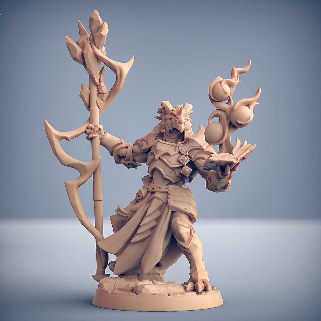 Dragonborn Wizard Sorcerer, Battle Mage | 4 Sizes /scale Resin ...