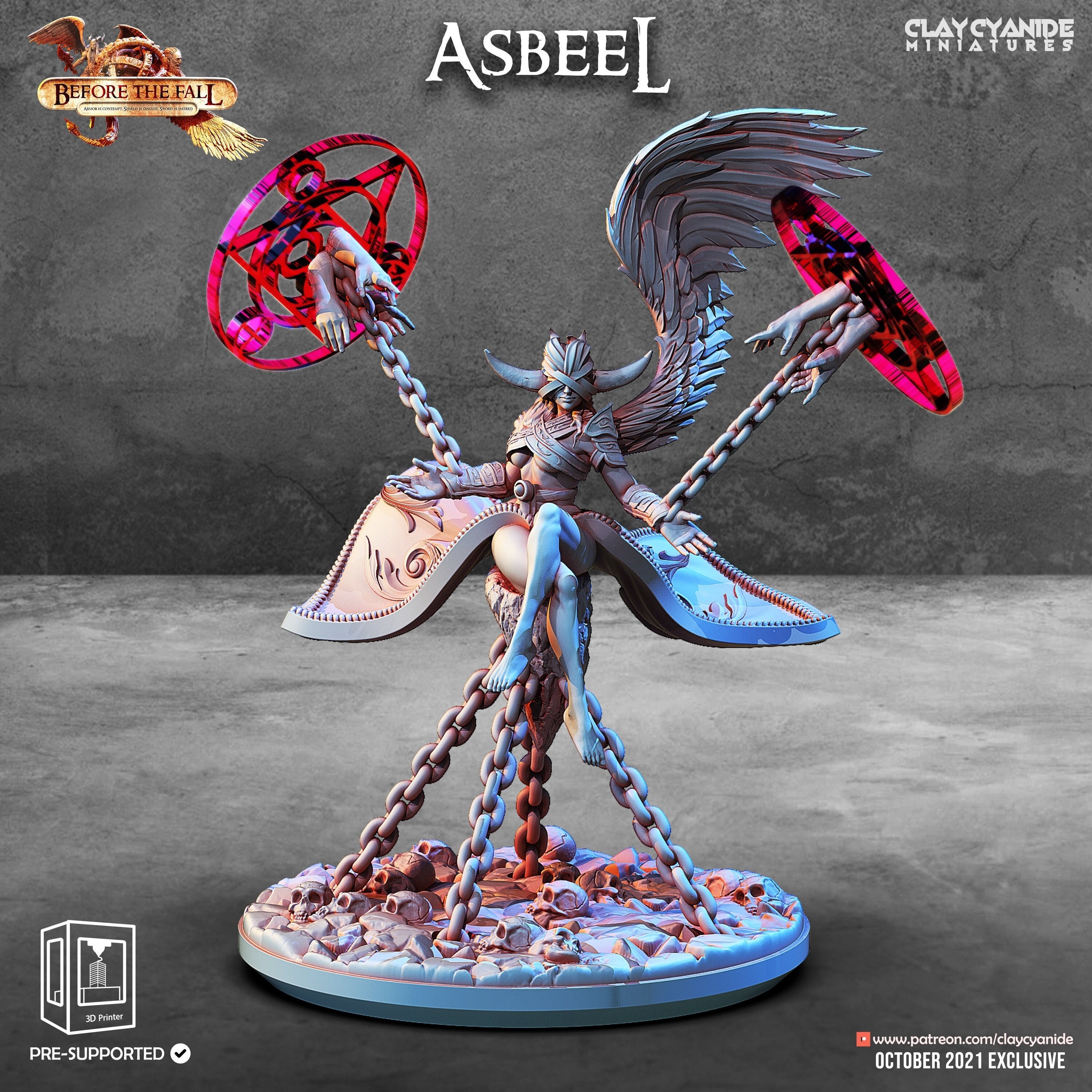 Asbeel Miniature – Dark Winged Angel | 5 Sizes Resin RPG Model - Etsy