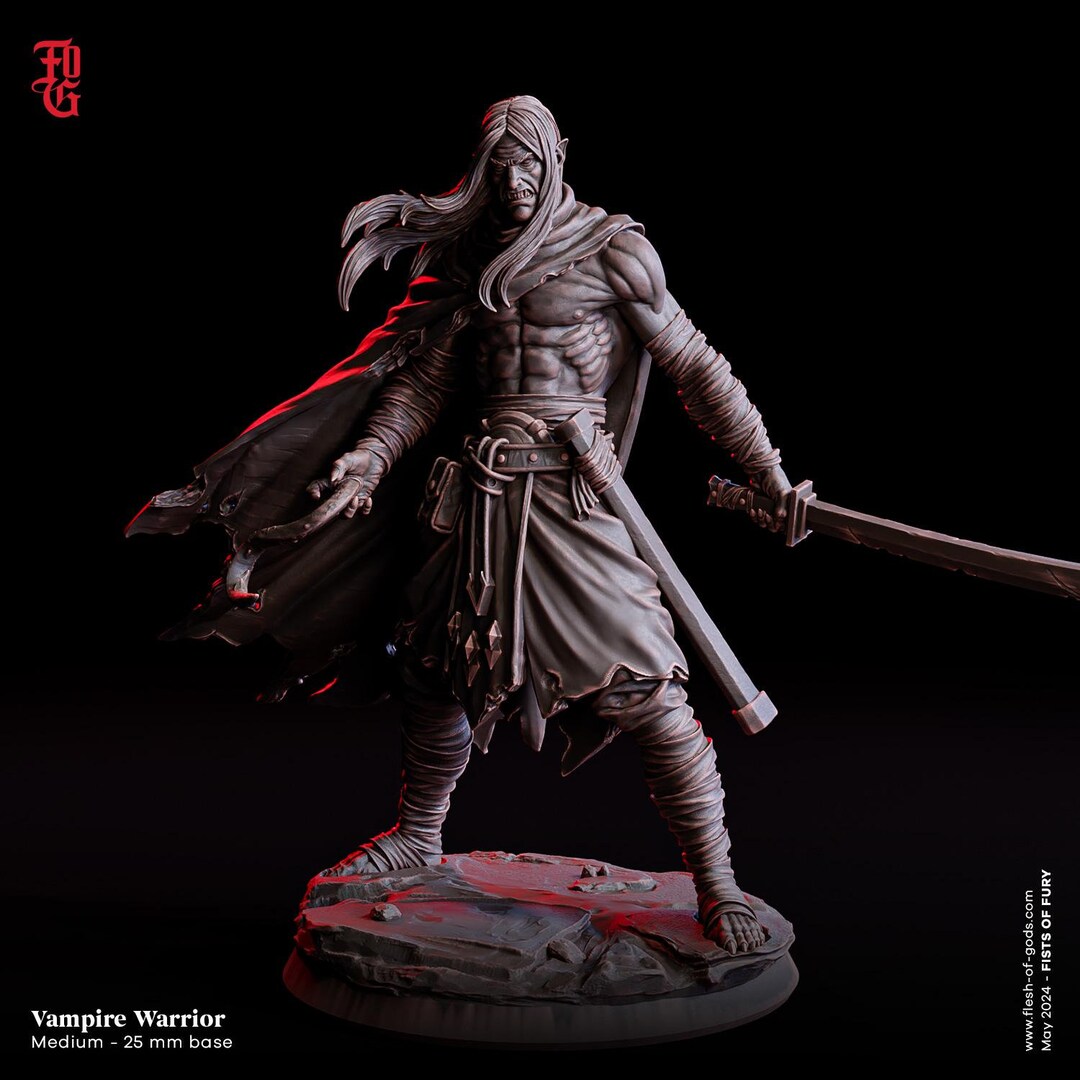 Vampire Fighter Swordmaster | 28mm, 32mm,54mm, 75mm,100mm Scale ...